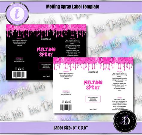 16 Pink Metallic Drip Label Templates Set Etsy