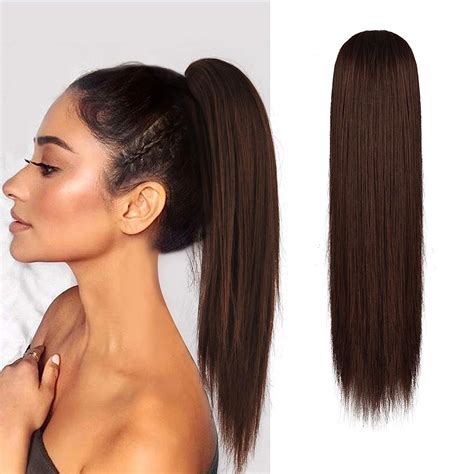 Buy BARSDAR Drawstring Ponytail Extensions Short Straight Synthetic Pony Tail Clip In Ponytail
