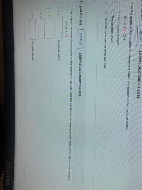 solved l5 details larprecalcrmrp7 4 6 044 use the graph of
