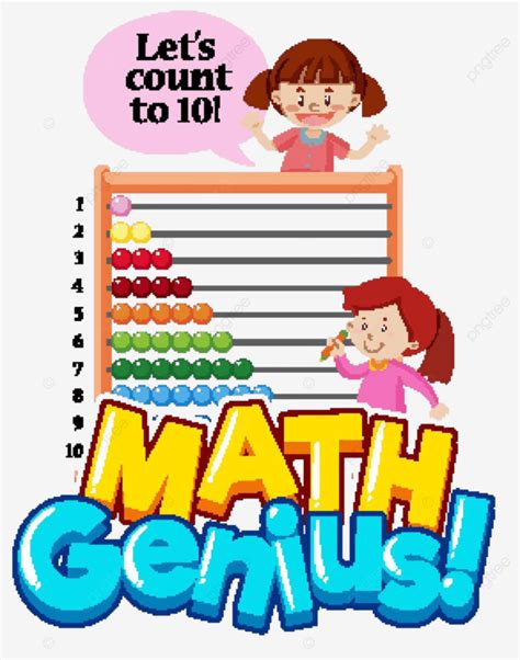 mathematical genius font with two girls tallying numbers vector