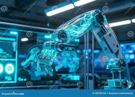 Futuristic Robotic Arm And Advanced Technology Ai Technology Concept