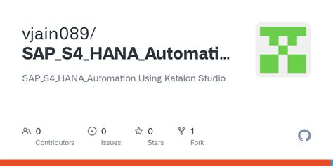 github vjain089 sap s4 hana automation