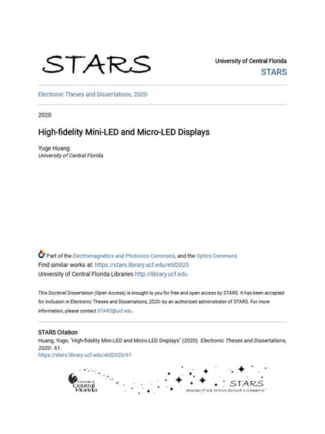 High Fidelity Mini Led And Micro Led Displays Pdf Backlight