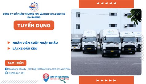 Nhiều Vị trí Tháng Công ty CP Thương mại và Dịch vụ Logistics Đại Dương Tuyển dụng