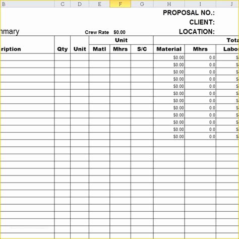 Structural Steel Estimating Template Free Of Structural Steel Estimating Spreadsheet