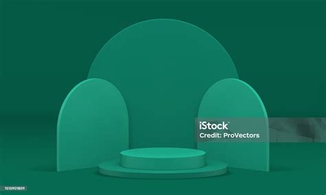 녹색 연단 3d 실린더 레벨 무대 디스플레이 제품 프레젠테이션 벡터의 기본 기초 3차원 형태에 대한 스톡 벡터 아트 및 기타