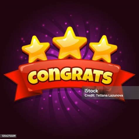 축하 게임 화면 골든 축하 사인 3 골드 별 캐주얼 게임 레벨 업 업적 화면 만화 벡터 일러스트 비디오 게임에 대한 스톡 벡터 아트 및 기타 이미지 Istock