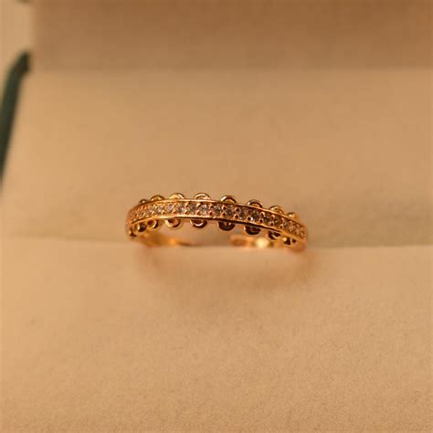Elegant 24k Gold Plated Crystal Stones Ring For Girlswomen