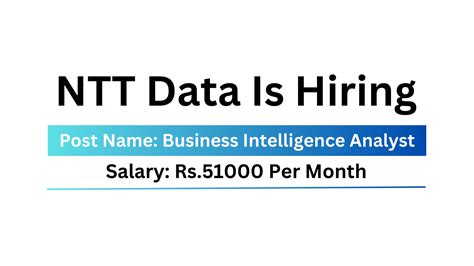 Ntt Data Is Hiring Work From Office Business Intelligence Analyst