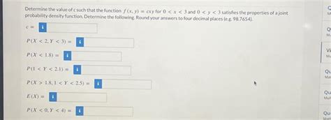 solved determine the value of c such that the function f x