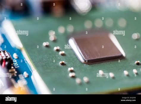 Computer Chip On A Circuit Board Close Up Computer Technology Stock Photo Alamy