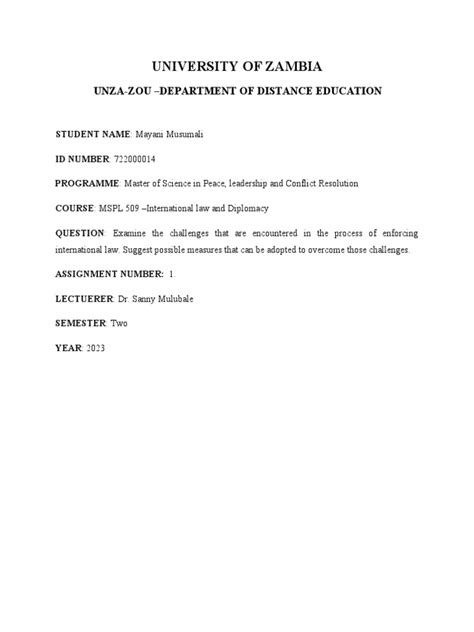 509 Assignment 1 Pdf International Law United Nations