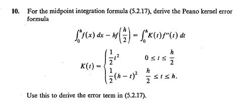 Solved 10 For The Midpoint Integration Formula 5 2 17