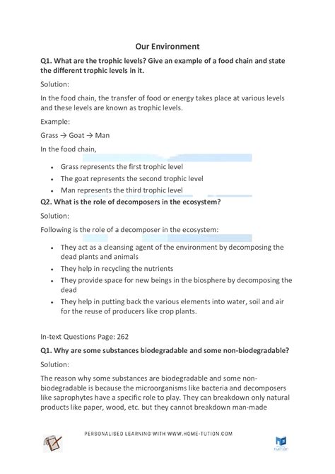 Ncert Solutions For Class 10 Science Chapter 15 Our Environment