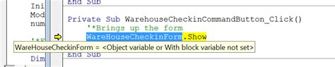 Vba Userforminitialize Not Working Error 424 Or Error 91 Stack