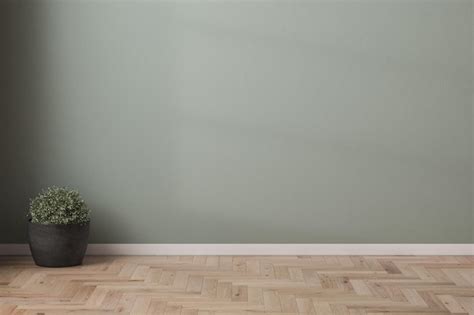 Premium Photo Empty Room With Green And Beige Walls Wooden Floor