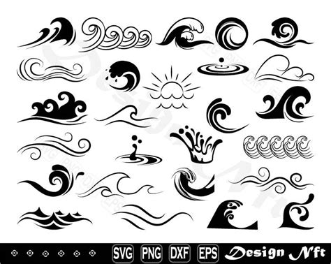 Wave Svg Clipart Cut Files For Silhouette Vector Dxf Eps Png