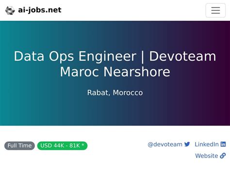 Hiring Data Ops Engineer Devoteam Maroc Nearshore In Rabat Morocco