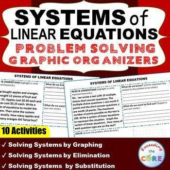 SYSTEMS OF LINEAR EQUATIONS Word Problems With Graphic Organizer