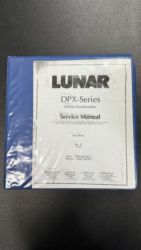 Lunar Dpx Series Service Manual Part 0441 Puma Export Inc