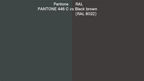 Pantone 446 C Vs Ral Black Brown Ral 8022 Side By Side Comparison
