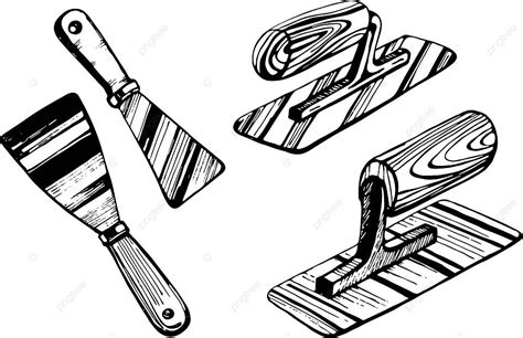 Venetian Plaster Trowel Set Gray Construction Metal Vector Gray