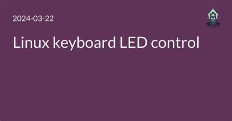 Linux Keyboard Led Control