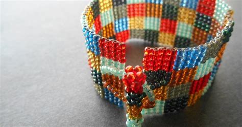 Inspirational Beading Square Stitch Patchwork Cuff Tutorial
