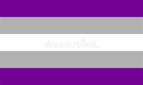 Gray Asexual Graysexual Greysexual Pride Flag Stock Vector