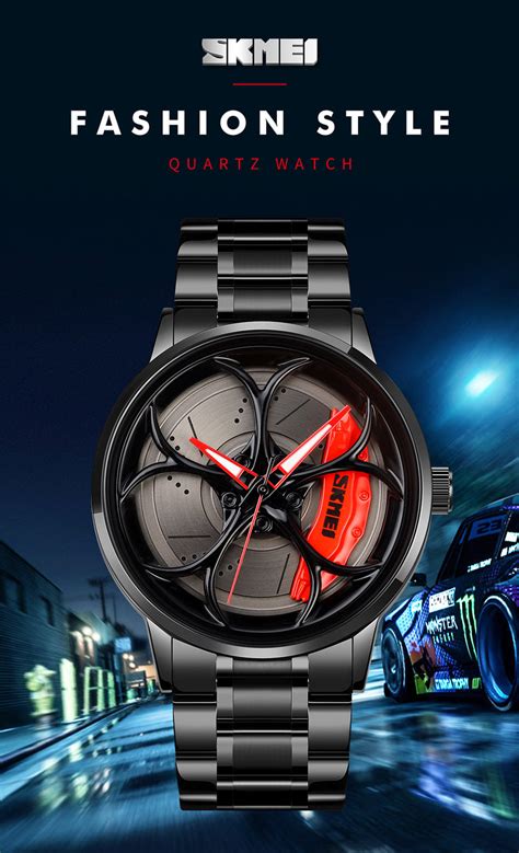 Skmei 1990 Spinning Car Wheel Watch Fantastreet