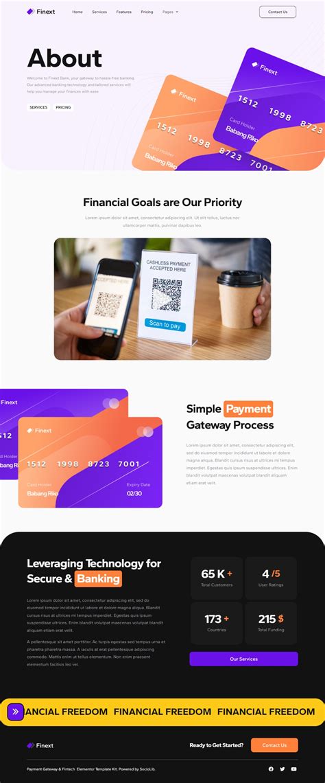 Finext Payment Gateway And Fintech Elementor Template Kit By Sociolib
