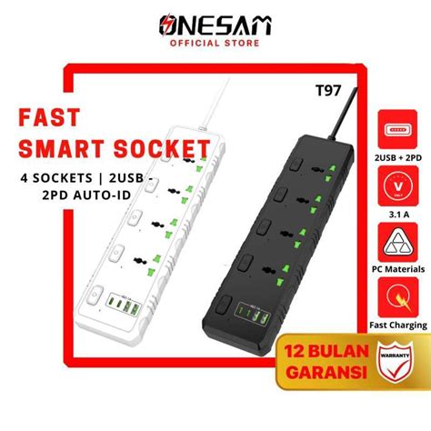 Jual ONESAM FAST CHARGING STOP KONTAK SAMBUNGAN KABEL USB POWER SOCKET LISTRIK MULTI FUNCTION