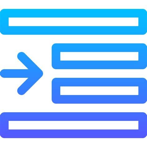 Right Indent Basic Gradient Lineal Color Icon