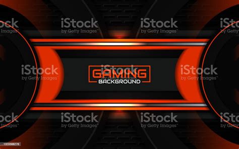 현대 E스포츠 모양의 추상적인 미래 지향적인 기하학적 블랙과 오렌지 색 게임 배경 벡터 디자인 템플릿 기술 개념 Brand Name Video Game에 대한 스톡 벡터