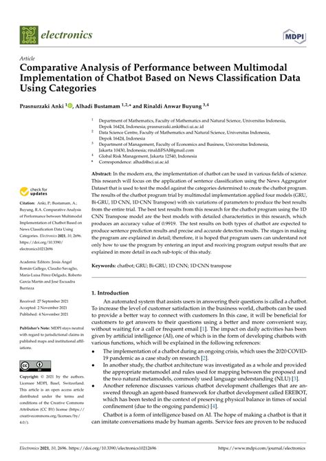 Pdf Comparative Analysis Of Performance Between Multimodal Implementation Of Chatbot Based On
