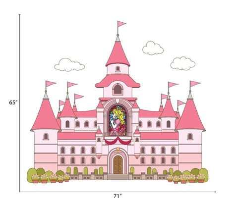 Super Mario Wall Decal Princess Peach Wall Sticker Princess Castle Wall