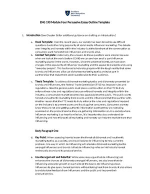 ENG 190 Assignment 3 ENG 190 Module Three Assignment Project Draft Part One Collection Of