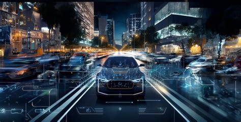 Premium Ai Image Future Technology Car On Road Time Lapse Of Traffic