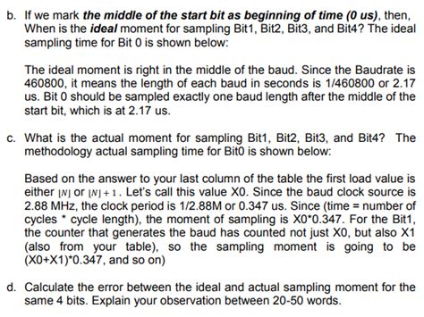 consider a uart with the following setup 8 data