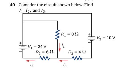 solved 40 consider the circuit shown below find i1 i2 and