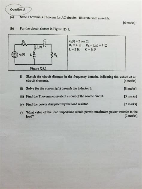 Solved A State Thevenins Theorem For Ac Circuits