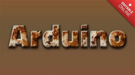 arduino editable rusty text effect generator