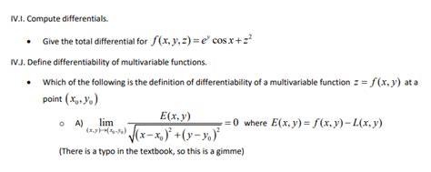 solved iv i compute differentials give the total