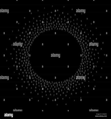 Falling Numbers Big Data Concept Binary White Flying Digits Comely Futuristic Banner On Black