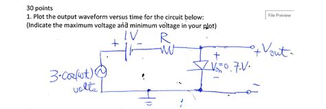 Solved File Preview 30 Points 1 Plot The Output Waveform Chegg Com