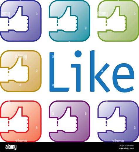 A Set Of Like Icons In A Rainbow Of Color Stock Vector Image And Art Alamy