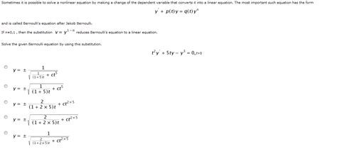 Solved Sometimes It Is Possible To Solve A Nonlinear Chegg Com