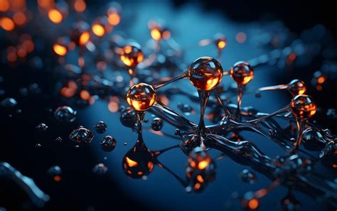 Premium Ai Image Blue Molecule Structure