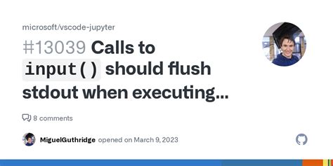 Calls To `input` Should Flush Stdout When Executing Cells · Issue 13039 · Microsoftvscode