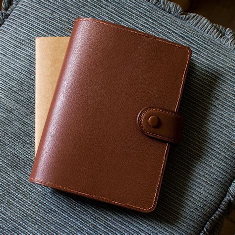 Brown Chevre Leather A6 Planner Cover Refillable Travelers Notebook Etsy